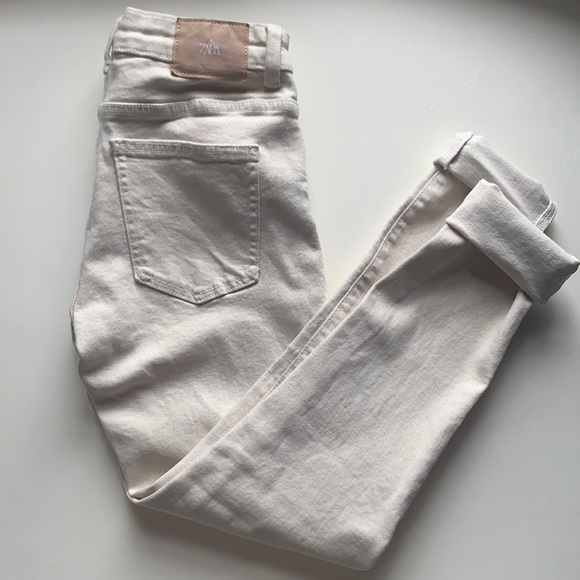 Jeans | Zara Cream Colored Skinny Jeans | Poshmark